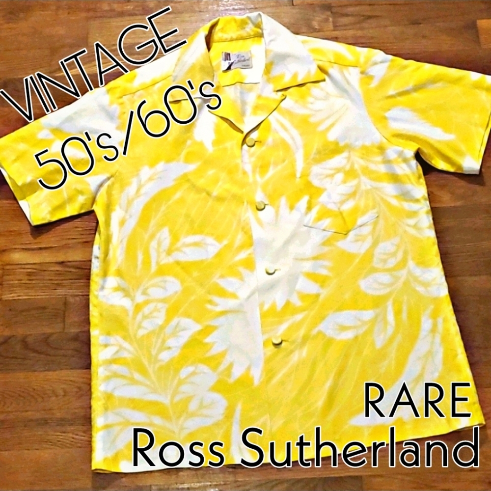 Super Rare Vintage 50s Ross Sutherland Floral Hawaiia… - Gem